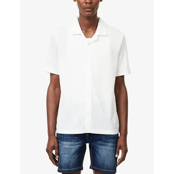 ARNE Beach Textured Stretch-woven Shirt Xxl
