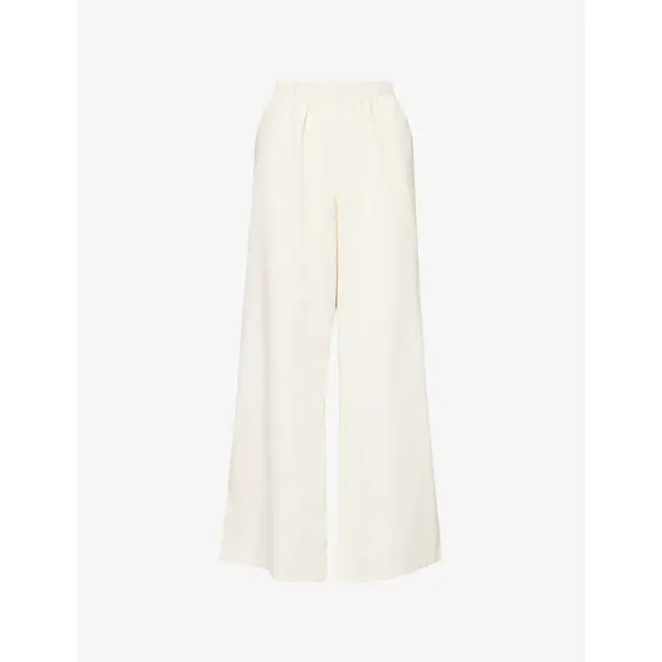 Paige Jude Wide-leg Silk-blend Trousers - Parchment