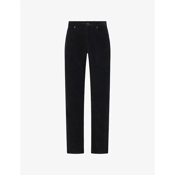 THE ROW Valentin Straight-leg Cotton-corduroy Trousers - Black