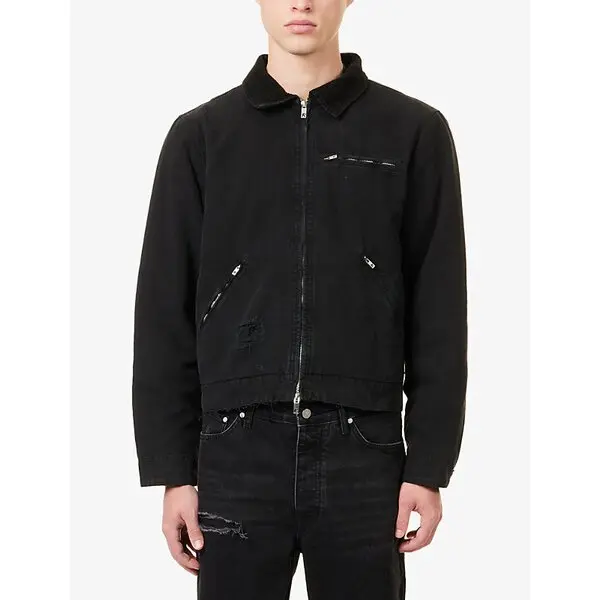 REPRESENT Corduroy-collar Distressed Cotton Work Jacket