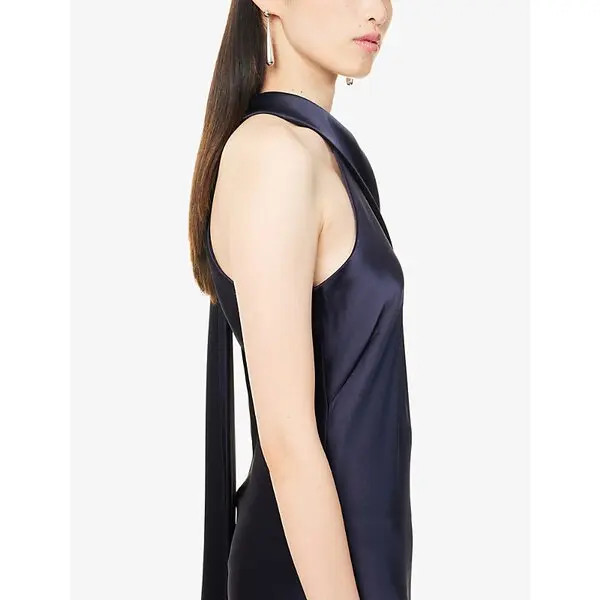 Galvan Crop Pandora Satin Maxi Dress