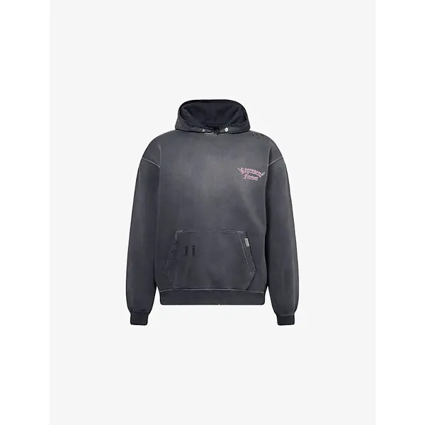 REPRESENT Duality Logo-print Cotton Hoody - Washed Black