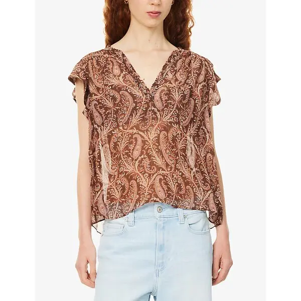 Paige Cornelia Printed Silk Top