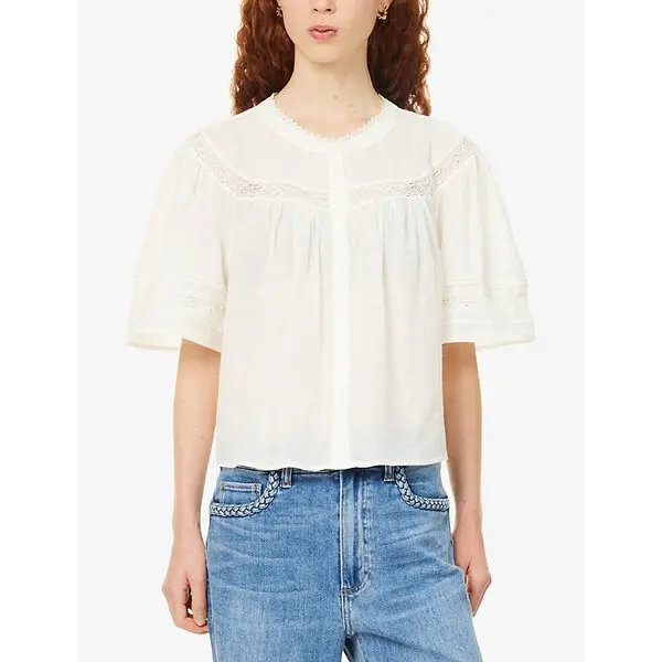 Paige Pasadena Lace-insert Cotton Blouse