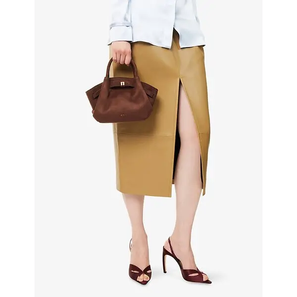 Jw Pei Hana Mini Faux Suede Tote Bag With Magnetic Closure - Mocha