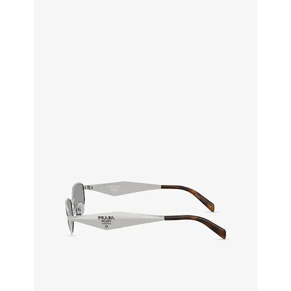 Prada Pr D51s Oval-frame Metal Sunglasses