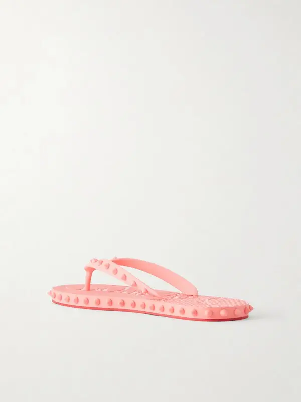 CHRISTIAN LOUBOUTIN Super Loubi Embellished Rubber Flip Flops