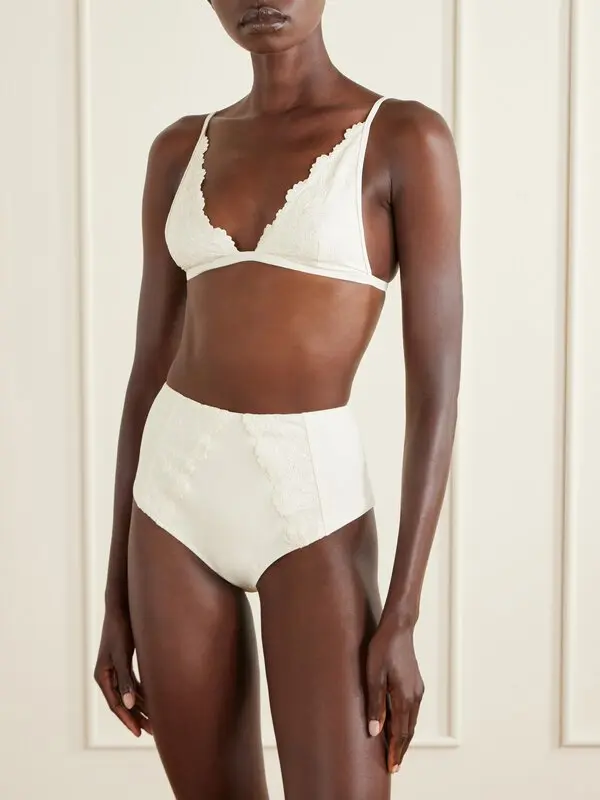 Kiki De Montparnasse Juliette Embroidered Bikini Top