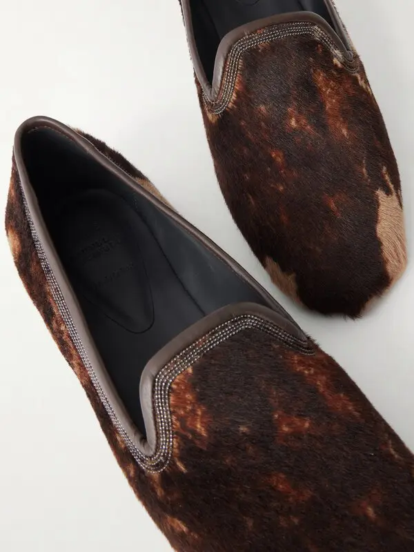 Brunello Cucinelli Embellished Brushed Loafers