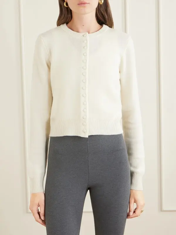 Tove Signe Wool And Cashmere-blend Cardigan - Neutrals