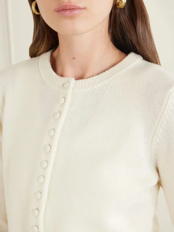 Tove Signe Wool And Cashmere-blend Cardigan - Neutrals