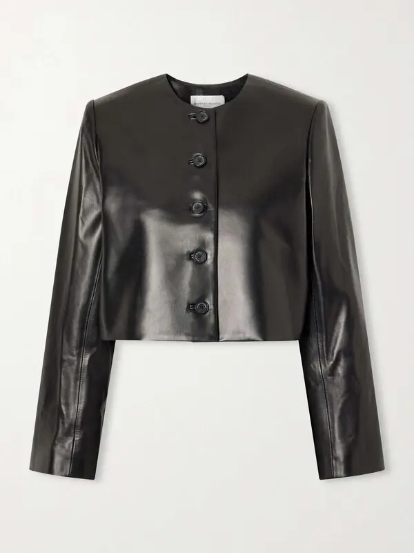 Brandon Maxwell The Ryder Leather Jacket - Black