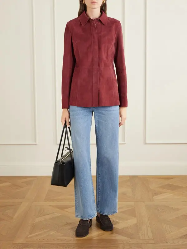 FRAME Paneled Suede Shirt