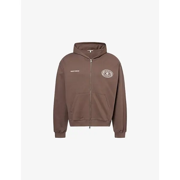 THE COUTURE CLUB Lake Como Logo-print Cotton Hoody - Brown