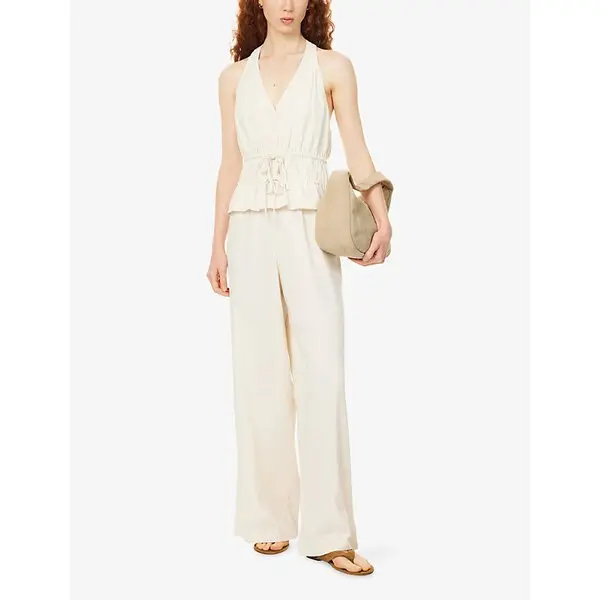 Paige Alysha Halter-neck Silk-blend Top