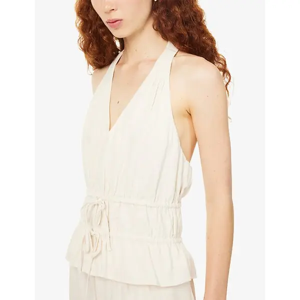 Paige Alysha Halter-neck Silk-blend Top