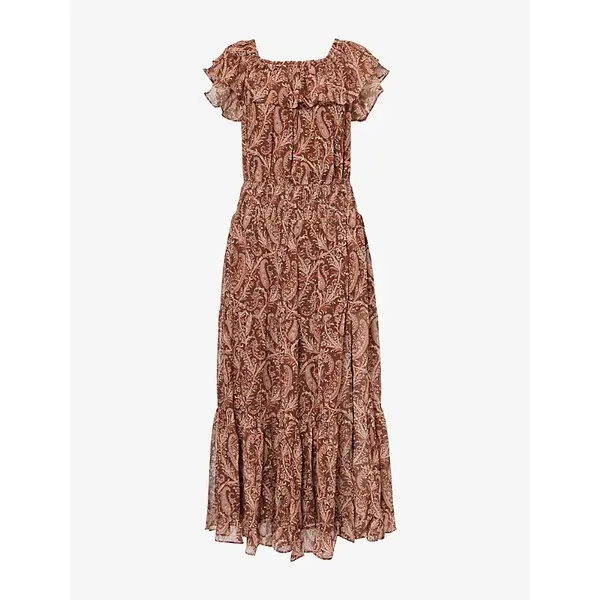 Paige Alistar Printed Silk Midi Dress - Oak Multi
