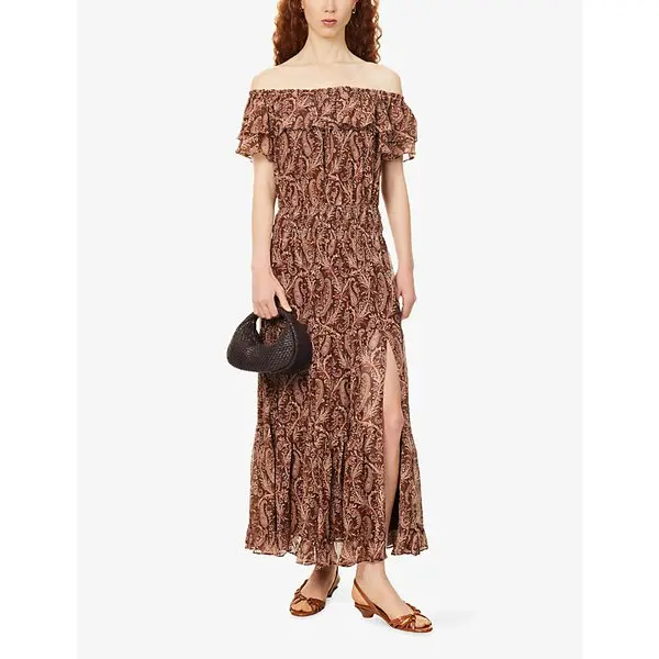Paige Alistar Printed Silk Midi Dress