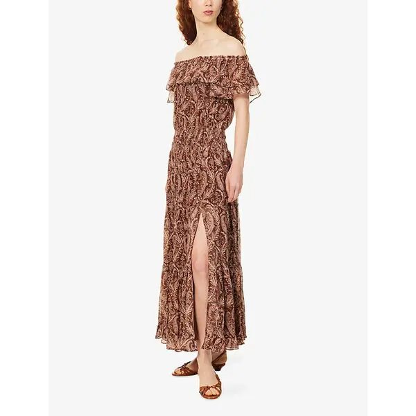 Paige Alistar Printed Silk Midi Dress