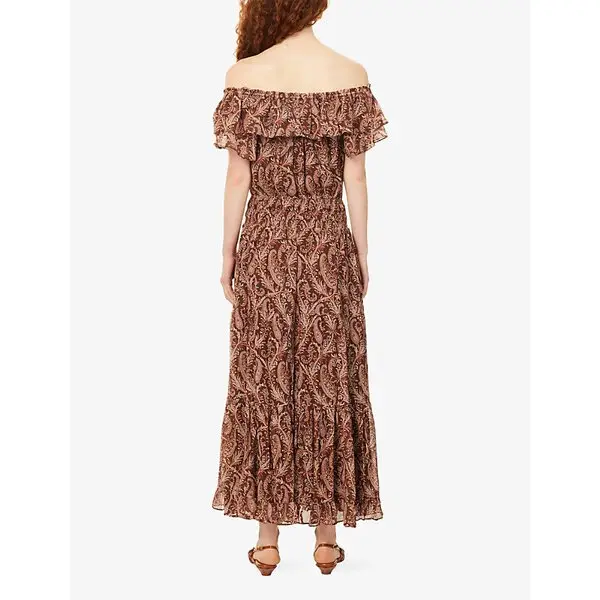 Paige Alistar Printed Silk Midi Dress