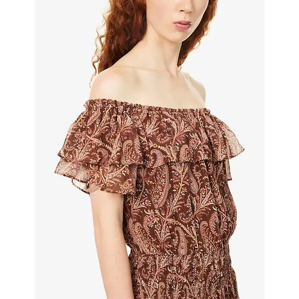 Paige Alistar Printed Silk Midi Dress