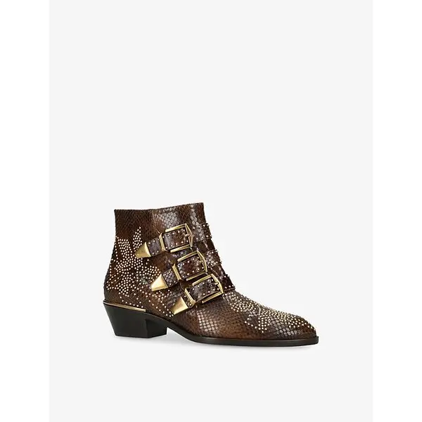 Chloé Susan Python-effect Leather Boots