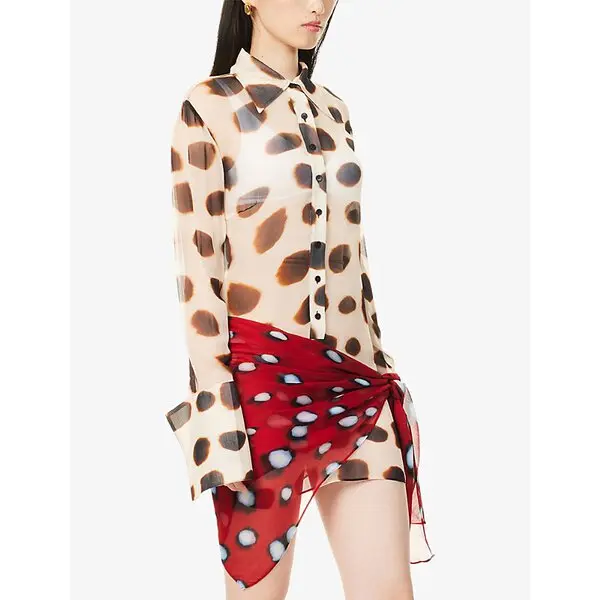 RAT AND BOA Nilah Printed Sheer Shirt Dress