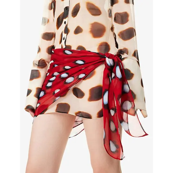 RAT AND BOA Nilah Printed Sheer Shirt Dress