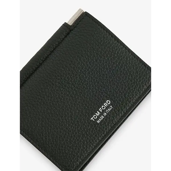 TOM FORD T Line Leather Money-clip Card Holder - Dark Pine