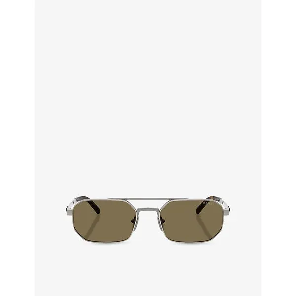 Prada Pr D53s Irregular-frame Metal Sunglasses