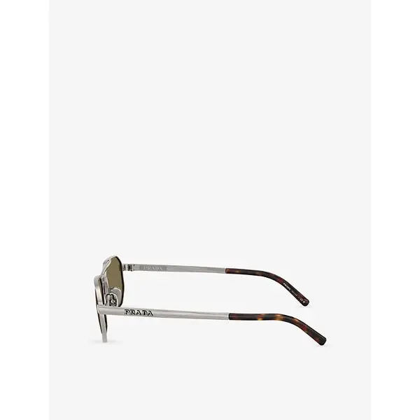 Prada Pr D53s Irregular-frame Metal Sunglasses