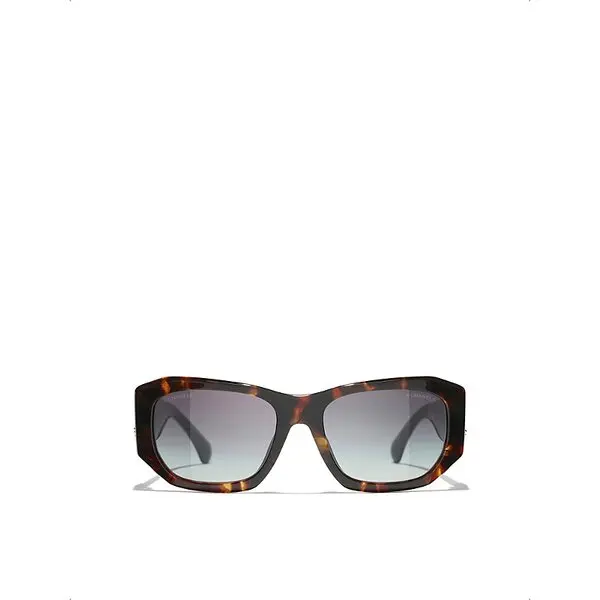 Chanel Rectangular Acetate Sunglasses - Brown