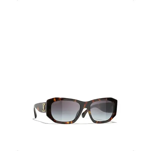 Chanel Rectangular Acetate Sunglasses - Brown