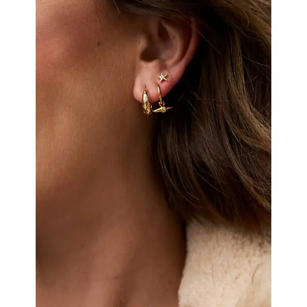 RACHEL JACKSON Lucky Star 18ct Yellow- Plated Sterling Silver Stud Earrings With White Sapphire
