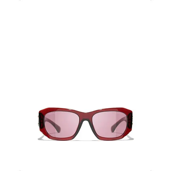 Chanel Ch5554 Rectangular-frame Acetate Sunglasses