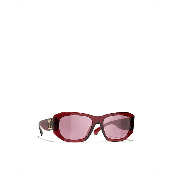 Chanel Ch5554 Rectangular-frame Acetate Sunglasses