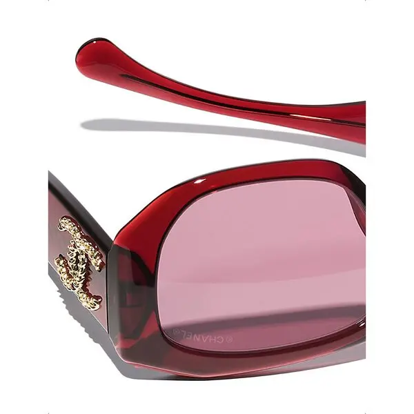 Chanel Ch5554 Rectangular-frame Acetate Sunglasses