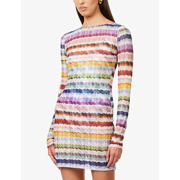 Missoni Long-sleeve Chevron Knitted Cover-up