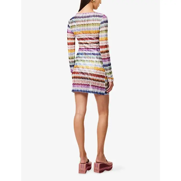 Missoni Long-sleeve Chevron Knitted Cover-up