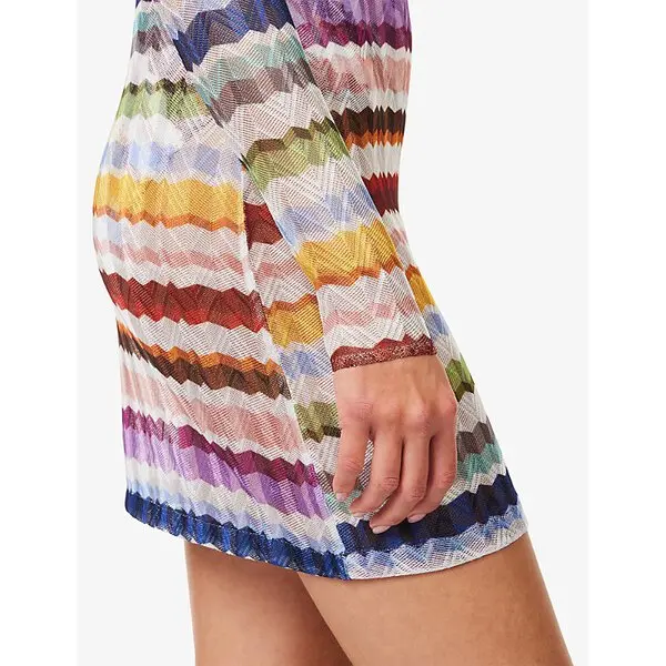 Missoni Long-sleeve Chevron Knitted Cover-up