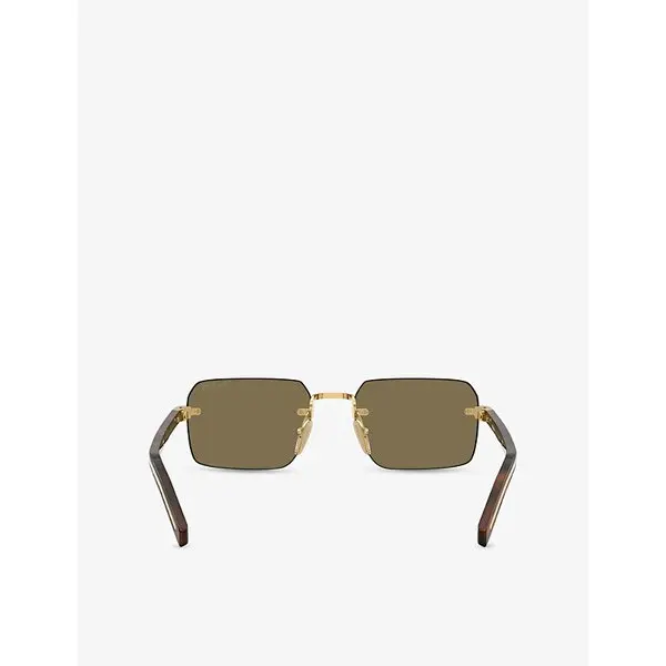 Prada Pr D55s Square-frame Metal Sunglasses
