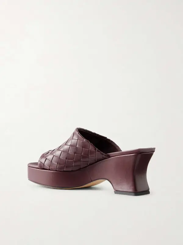 Bottega Veneta Rosita Leather Wedge Mules