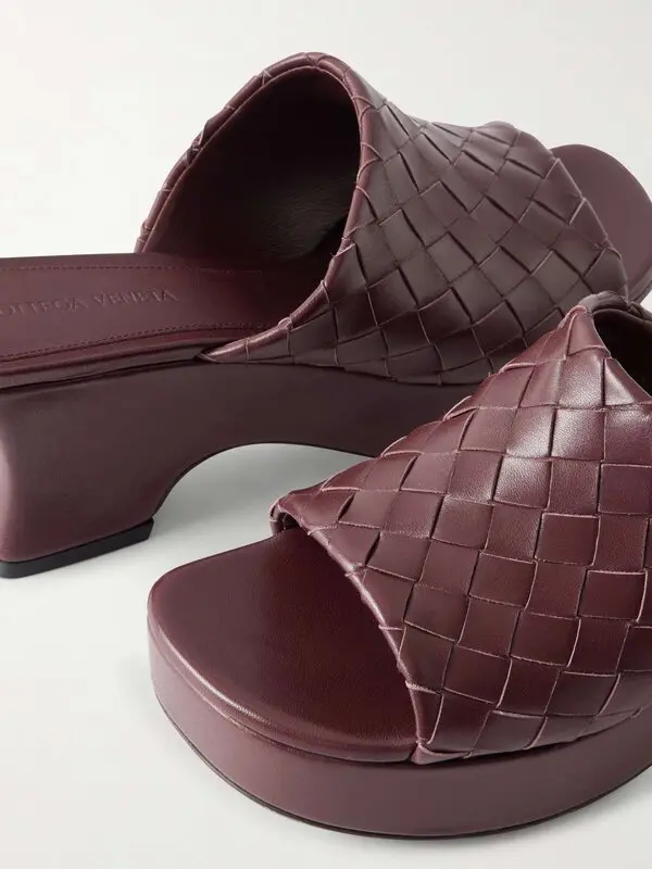 Bottega Veneta Rosita Leather Wedge Mules