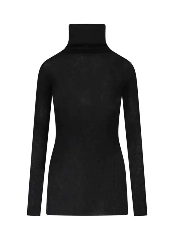 Rick Owens High-neck Wool Sweater - Black