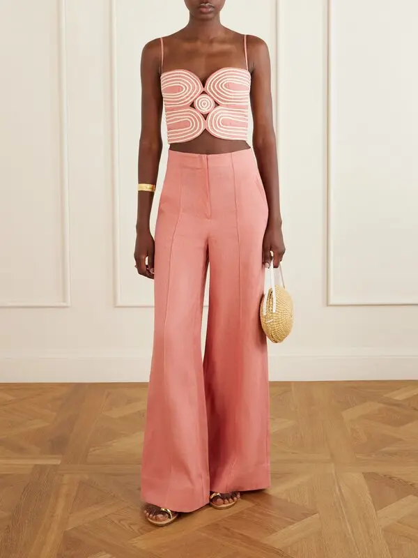 ANDRES OTALORA La Promesa Wide-leg Linen Pants