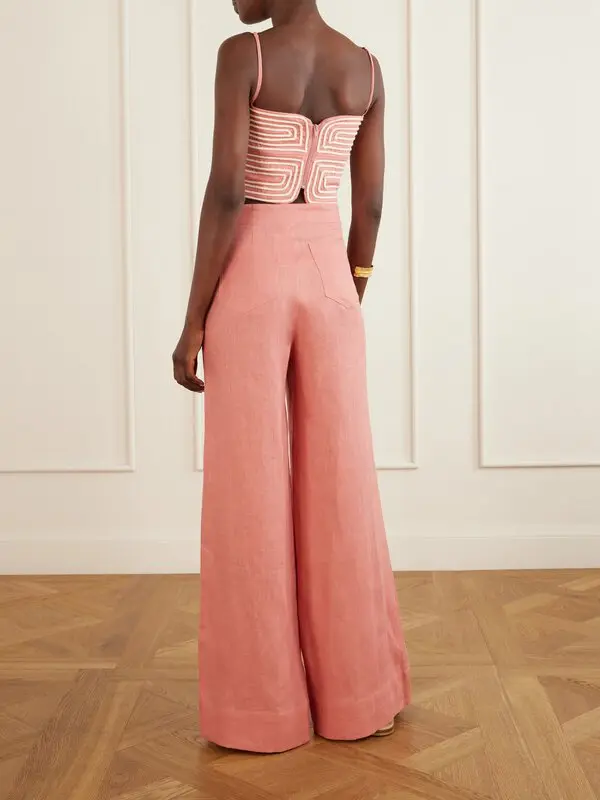 ANDRES OTALORA La Promesa Wide-leg Linen Pants