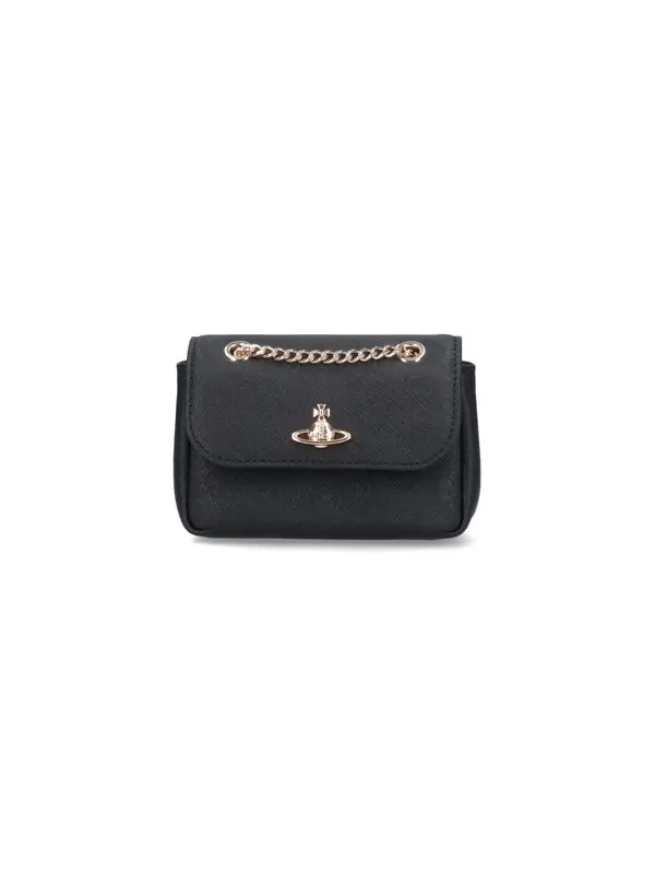 VIVIENNE WESTWOOD Orbit" Shoulder Bag With Metal Chain - Black