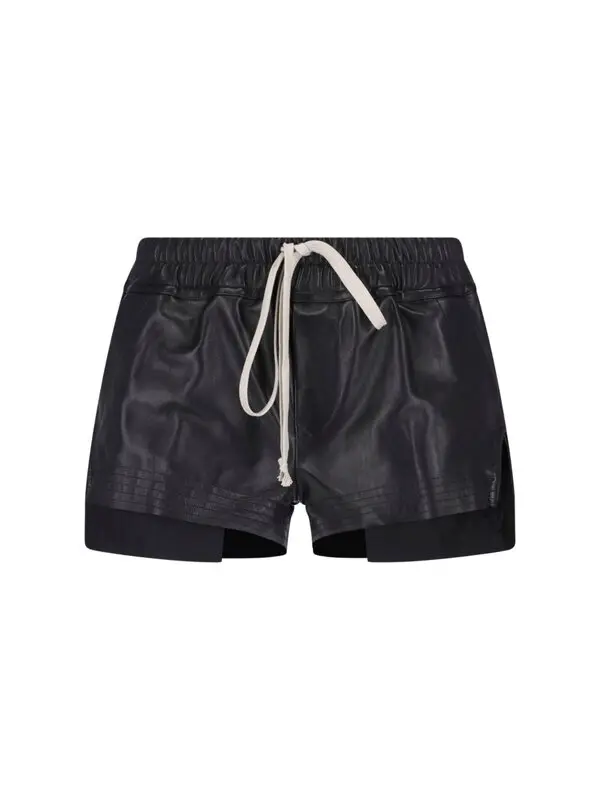 Rick Owens Lambskin Shorts - Black