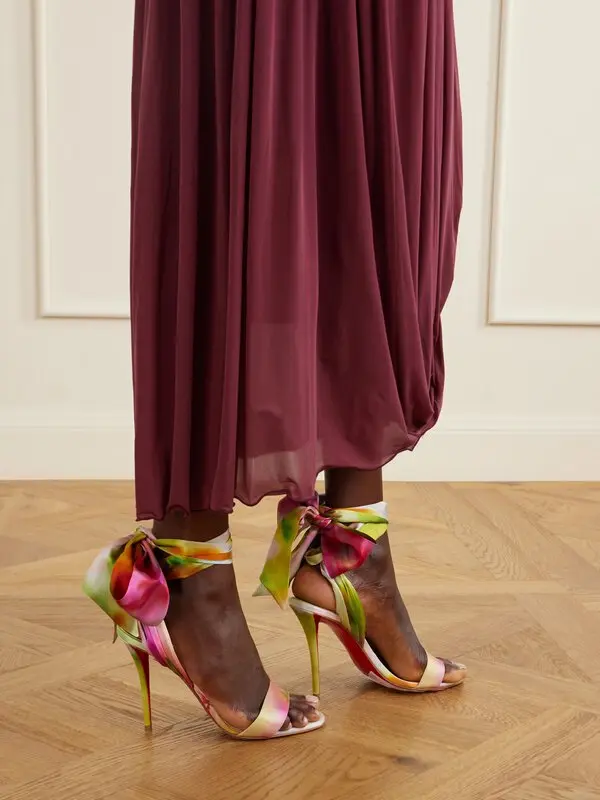 CHRISTIAN LOUBOUTIN Miss Z Printed Satin Sandals - Multi