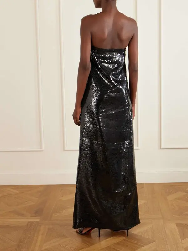 DIMA AYAD Sequined Organza Gown